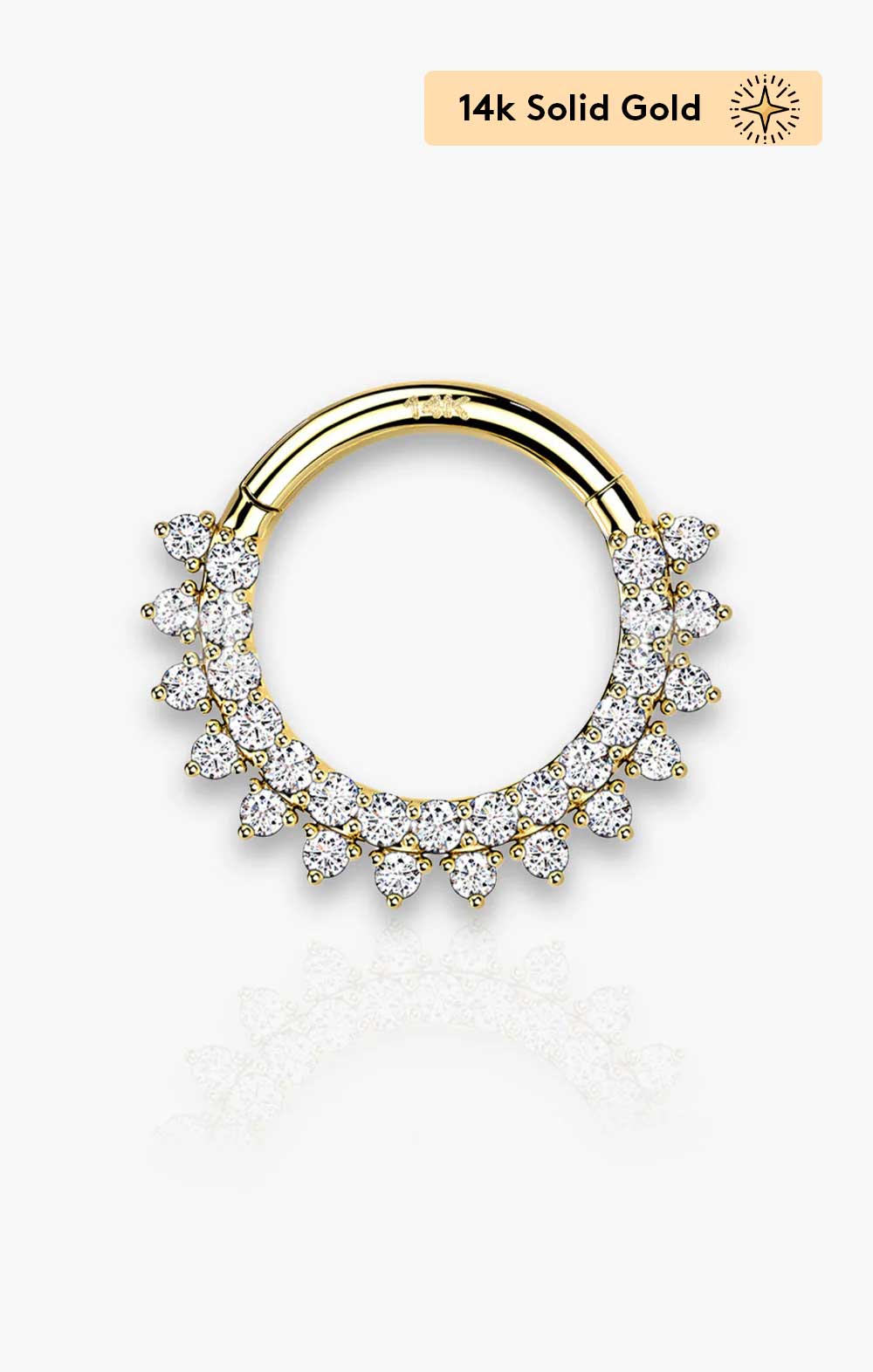 Chloe | 14k Solid Gold Segment Hoop – Rapunzille
